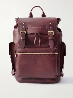 Brunello Cucinelli Leather Backpack - Burgundy