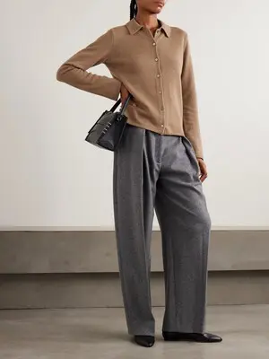 Theory Cashmere And Wool-blend Cardigan - Neutrals