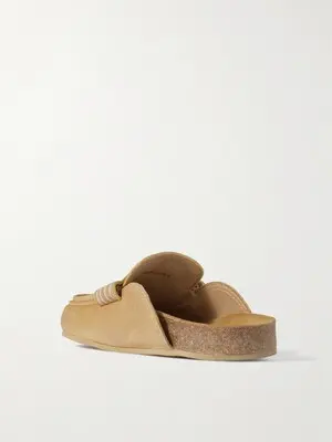JW Anderson Stitch Suede Mules - Brown