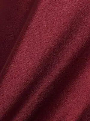 LESET Barb Draped Satin Wide-leg Pants - Burgundy