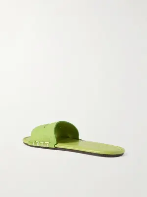 JW Anderson Loafer Suede Slides - Green