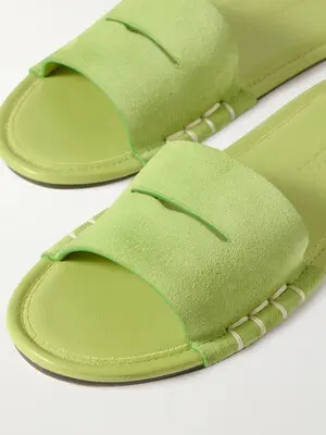 JW Anderson Loafer Suede Slides - Green