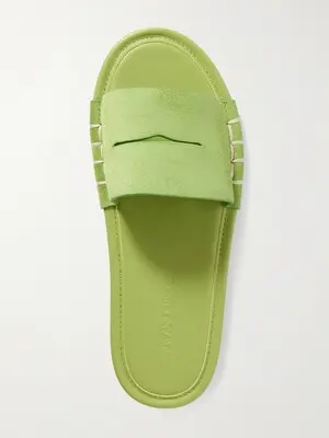 JW Anderson Loafer Suede Slides - Green