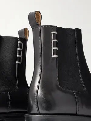 JW Anderson Loafer Whipstitched Leather Chelsea Boots - Black