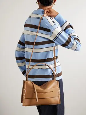 JW Anderson Loafer Whipstitched Leather Shoulder Bag - Brown