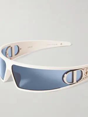 Dior Verydior M1u Wrap-around Sunglasses - White