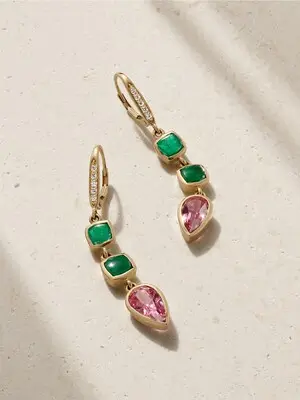 Jia Jia Multi-stone Drop Earrings - Gold