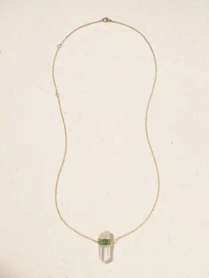 Jia Jia Quartz And Emerald Chain Necklace
