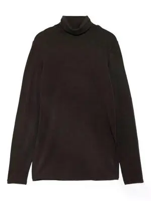 AMOMENTO Roll-neck Top - Brown