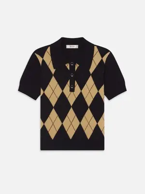 FRAME Argyle Short Sleeve Polo
