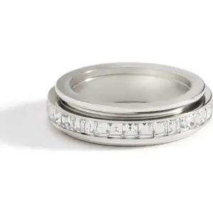 MINT & LILY Crystal Fidget Ring - Silver