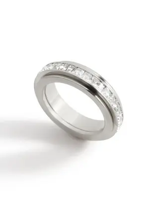 MINT & LILY Crystal Fidget Ring - Silver