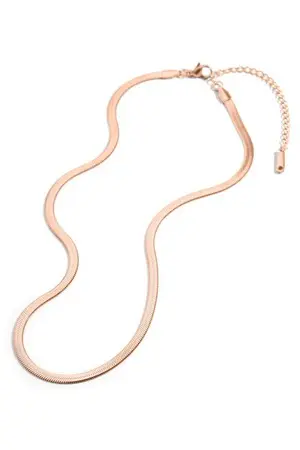 MINT & LILY Herringbone Gold Chain Necklace - Rose Goldone
