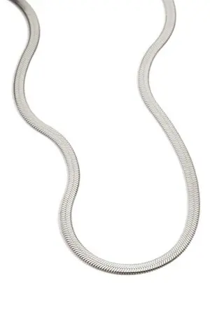 MINT & LILY Herringbone Gold Chain Necklace - Silver