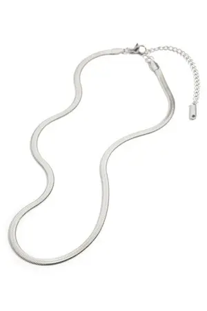 MINT & LILY Herringbone Gold Chain Necklace - Silver
