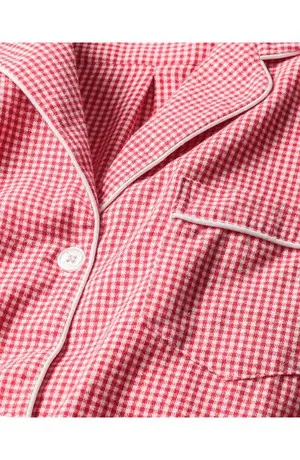 PETITE PLUME Mini Gingham Cotton Twill Pajamas
