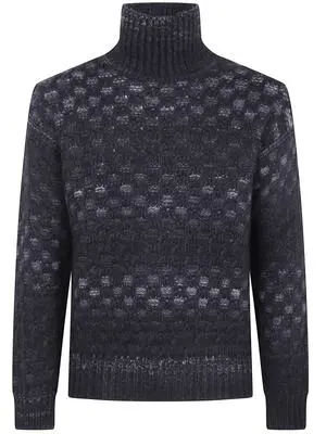 ROBERTO COLLINA Long Sleeve Turtleneck Sweater - Black