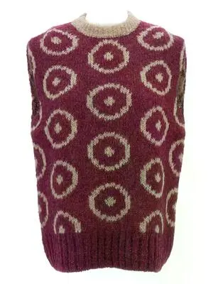 THIBAULT VAN DER STRAETE Jacquard Pattern Crew-neck Vest