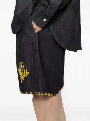 CHATEAU ORLANDO Floral-embroidered Shorts