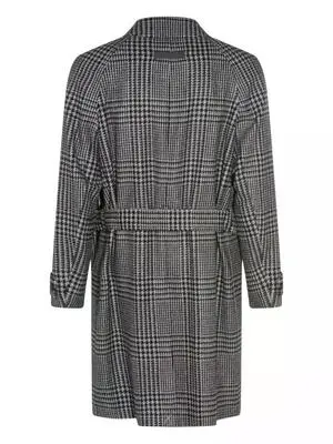 Zegna Belted Houndstooth Overcoat