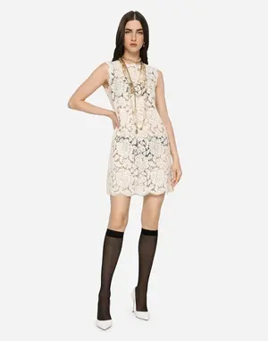 Dolce & Gabbana Lace Dress With Floral Pattern