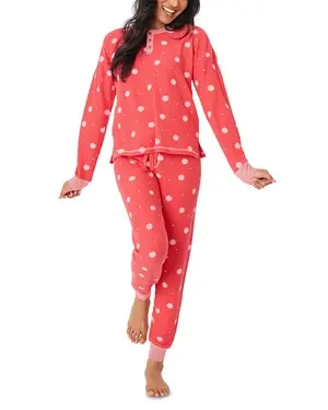 PJ Salvage Pj Savage Ski Jammie Classics Printed Pajama Set - Cherry Red