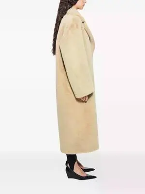 STAND STUDIO Faux-fur Notched-collar Coat - Neutrals