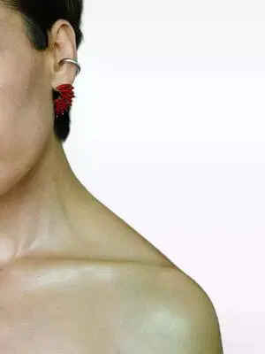 OBSIDIAN Leaf Embellished Earrings