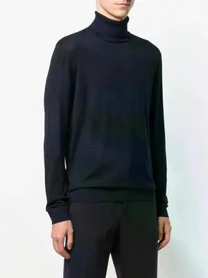 Eleventy Striped Merino Wool Turtleneck Pullover