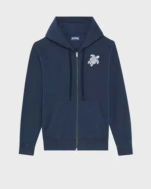 Vilebrequin Cotton Full Zip Hoodie With Turtle Embroidery