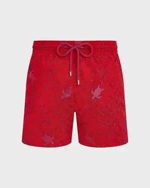 Vilebrequin Embroidered Turtle Swim Shorts - Red