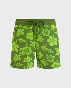 Vilebrequin Tropical Turtles Moorea Swim Shorts - Green
