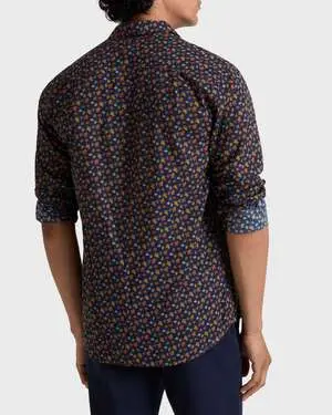 Vilebrequin Cotton Voile Micro Ronde Des Tortues Shirt Caracal - Orange