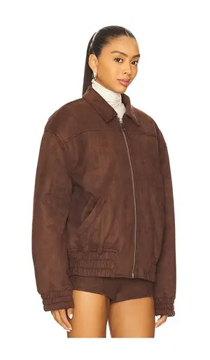Superdown Jessica Faux Suede Bomber