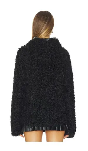 Norma Kamali Oversized Raglan Sleeve Zip Front Hooded Jacket