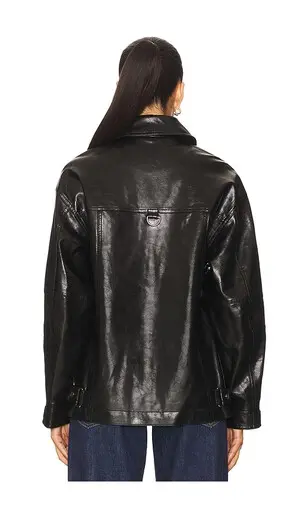 Free People We The Free Sloane Faux Leather Jacket - Black