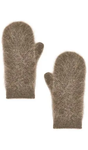 LISA YANG Brushed Mittens - Truffle Brushed