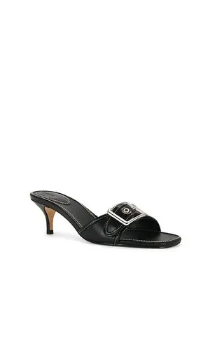 COACH Margot Leather Sandal With Buckle Detail - Black
