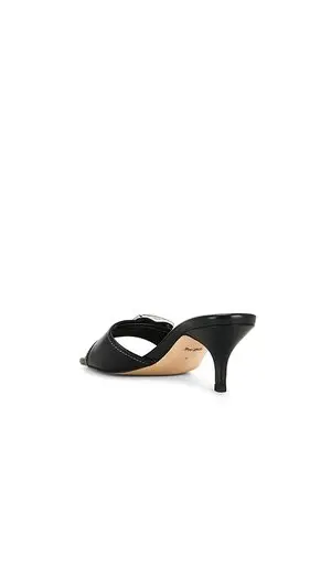 COACH Margot Leather Sandal With Buckle Detail - Black