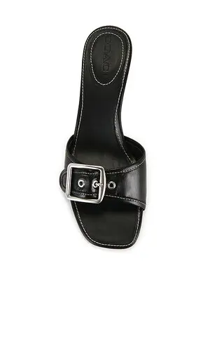 COACH Margot Leather Sandal With Buckle Detail - Black