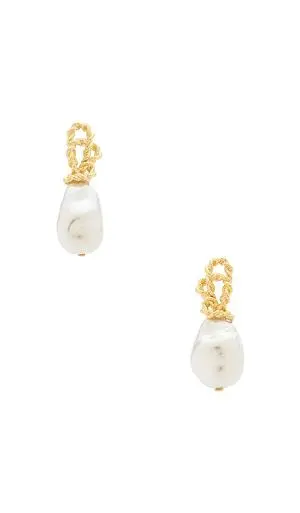 Lele Sadoughi Chateau Rope Button Earrings - Pearl