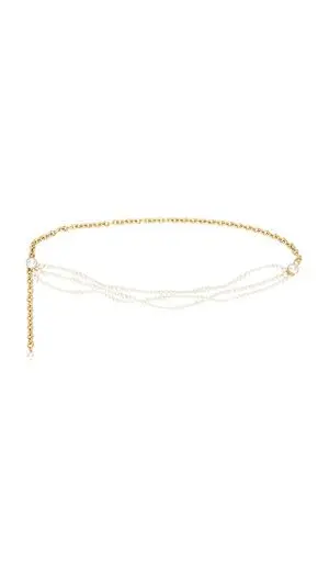 Lele Sadoughi Graduated Chain Belt - Pearl