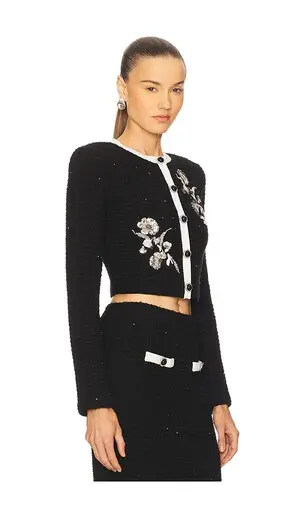 SELF-PORTRAIT Floral Textured Knit Jacket