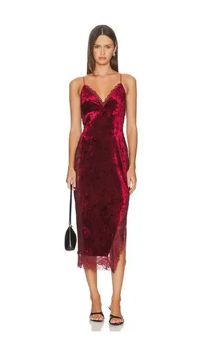 Velvet Lace Midi Slip Dress