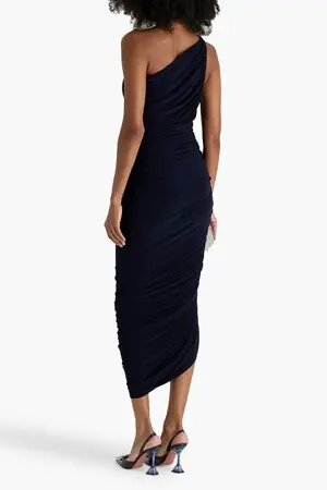 Norma Kamali Diana One-shoulder Ruched Gown - Navy