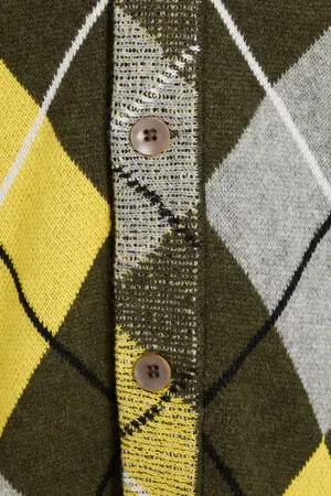 THE ELDER STATESMAN Argyle Cashmere Cardigan