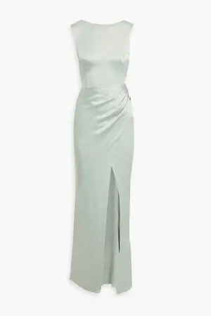 Simkhai Tommy Open-back Draped Satin Gown