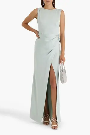 Simkhai Tommy Open-back Draped Satin Gown