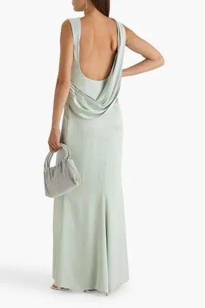 Simkhai Tommy Open-back Draped Satin Gown