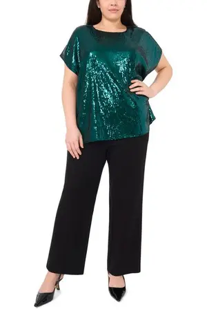 Halogen Sequin Cap-sleeve Top - June Bug